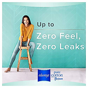 Always Pure Cotton with Flexfoam Pads, Size 1,Regular Absorbency (3 Packs of 14-36 Count Total)