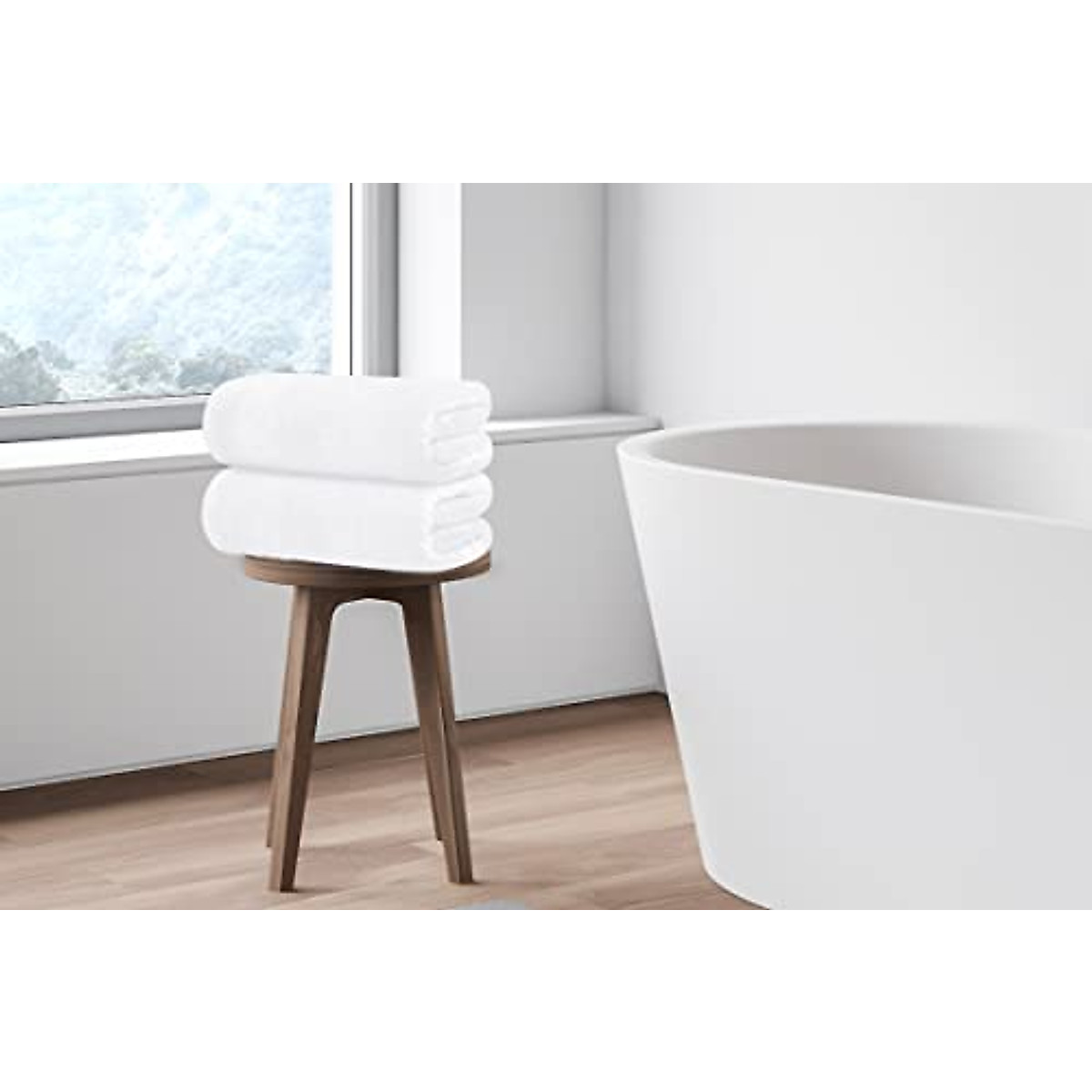 Tens Towels Large Bath Towels, 100% Cotton, 30 x 60 Inches Extra Large Bath Towels, Lighter Weight, Quicker to Dry, Super Absorbent, Perfect Bathroom Towels (Pack of 4, White)