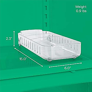 YouCopia RollOut Fridge Caddy, 6" Wide, Clear