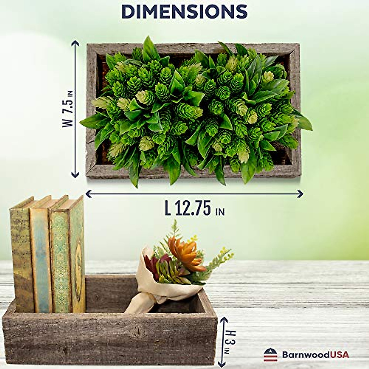 BARNWOODUSA Small Rustic Wooden Box | Best for Wood Flower Planter, Toilet Top Storage Boxes, and Table Decor Centerpieces