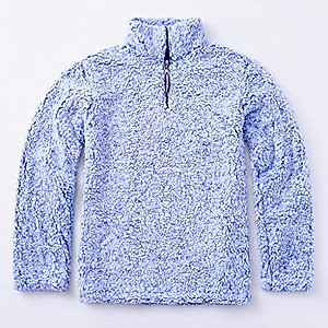 Men's Pullover Winter Workout Thenlian Men Warm Fluffy Winter Solid Casual Zip Up Sweatshirt Pullovers Outwear(Blue, XXL)