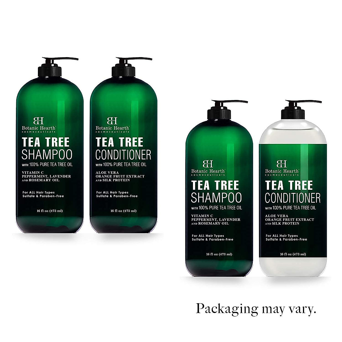 Botanic Hearth Tea Tree Shampoo & Conditioner Set (16 oz each) and Biotin Hair Serum (4 oz) Bundle