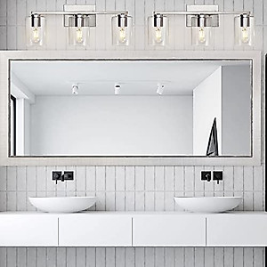 DRNANLIT 3-Light Vanity Light, Brushed Nickel Bathroom Lighting Fixtures Over Mirror, Modern Metal Wall Lights for Hallway Kitchen Bedroom Living Room