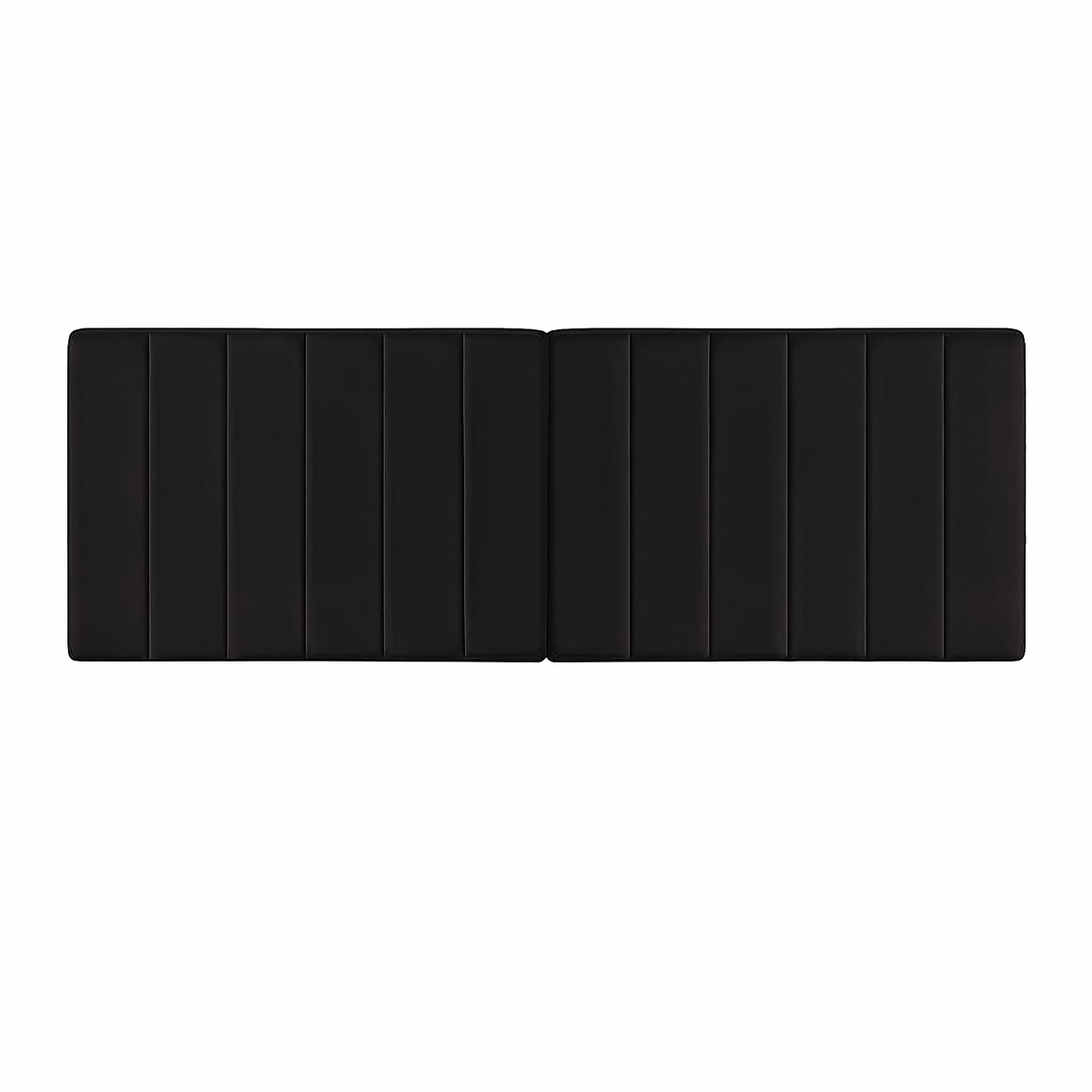 24KF Black Wall Mounted Vertical Channel Design King Headboard, Soft Comfortable Velvet Padded King/CA King Size Headboard-6036-K-Black