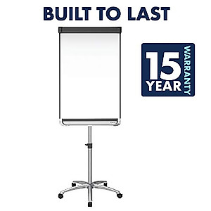 Quartet Easel, Magnetic Whiteboard, 2' x 3', Adjustable, Mobile, Flipchart Holder, Prestige 2, Black Frame (ECM32P2)