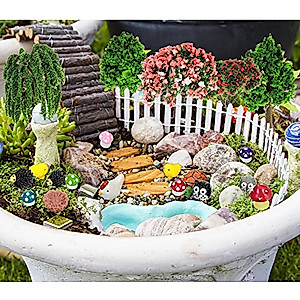 72 Pcs Miniature Fairy Garden Kit Mixed Model Trees Fake Diorama Trees Supplies Mini Fairy Garden Animals Rabbit Owl Miniature Figurines Preserved Terrarium Moss Natural Sheet Moss for DIY Scenery