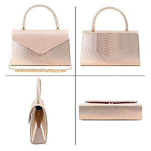 Naimo Shiny Glitter Evening Clutch Bag Top Handle Satin Handbag Crossbody Shoulder Bag Wedding Party Bride Purse