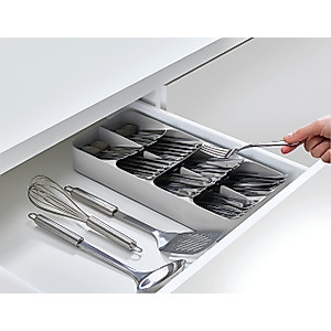 Joseph Joseph 85188 Dream Drawers Drawerstore Compact Cutlery & Knife Organiser Set of 2, Grey, Large