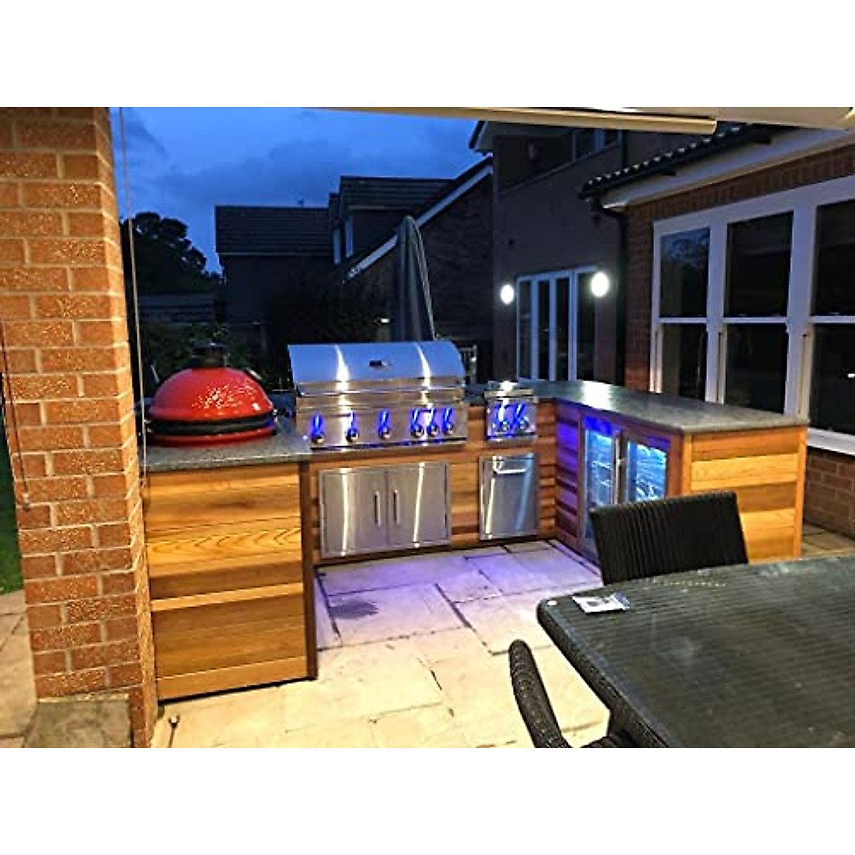 Bonfire Outdoor Kitchen Double Access Door,33x22 Inch,304 Stainless Steel BBQ Grill Doors ,CBADD,Silver