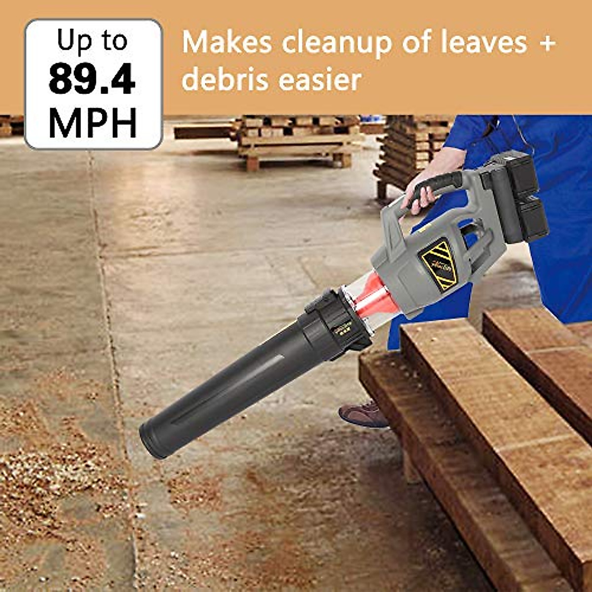 LUCKYERMORE Cordless Leaf Blower Battery Powered Electric Leaf Blower 89 MPH Variable Speed 18000 RPM 40V Lithium Leaf Blower Cordless with Battery & Charger Garden Cleaning Garage Dusting