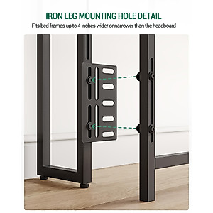 Hzuaneri Headboard with 3-Tier Storage Shelves, Upholstered Head Board with 2 Outlets, USB Ports & LED Light, Soft Backrest for King Size Bed Rustic Brown and Black BH19401B