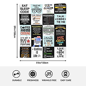 HK97 Programmer Blanket, Computer Programmer Gifts for Men Women, Funny Nerd Gifts, Geek Gifts for Programmer Software Engineers Boyfriend, Programming Student Graduation Gifts Blanket 60"x50"
