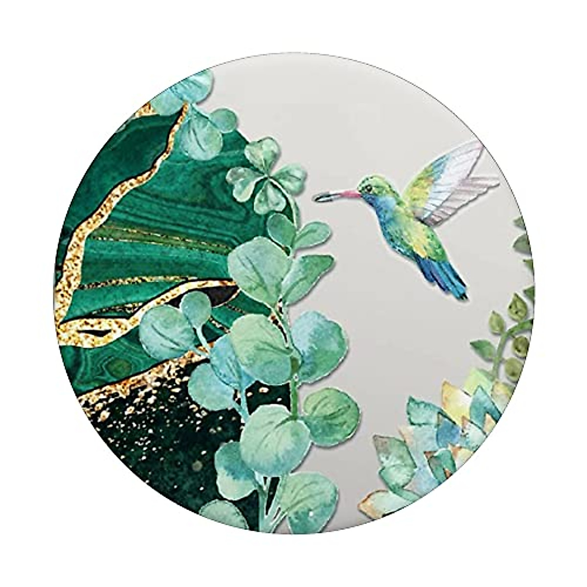 Green Hummingbird Pattern Phone Popper PopSockets Swappable PopGrip