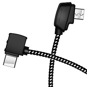 Hanatora 3.66 Inch Micro AB to USB C Remote Controller Cable for DJI Mavic Mini,Mini SE,Mavic 2 Pro/Zoom,Mavic Air,Mavic Pro Platinum, Phone OTG Nylon Braided Data Cord Accessories(Type-c Connector)