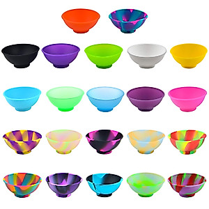 Coopay 22 Pieces Mini Silicone Pinch Bowls Multicolor Heat Resistant Snack Bowls Prep and Serve Bowls, Unbreakable, Flexible, 1.75 Oz
