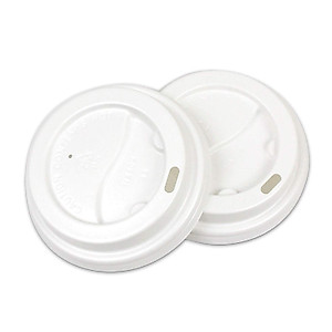 Yes!Fresh PS Polystyrene Flat Lid for 8 oz Paper Hot Cup, Diameter 80mm. (100 Count,White Lid)
