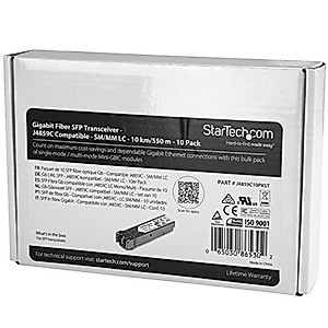StarTech.com 10 pack HPE J4859C Compatible SFP Module1000BASE-LX GbE Single Mode (SMF)/Multi Mode (MMF) Fiber Optic Transceiver 1GE Gigabit Ethernet SFP-LC 10km-1310nm DDM HPE 1400 1700(J4859C10PKST)