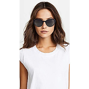 Prada PR 02VS 1AB5S0 Black Plastic Cat-Eye Sunglasses Grey Lens