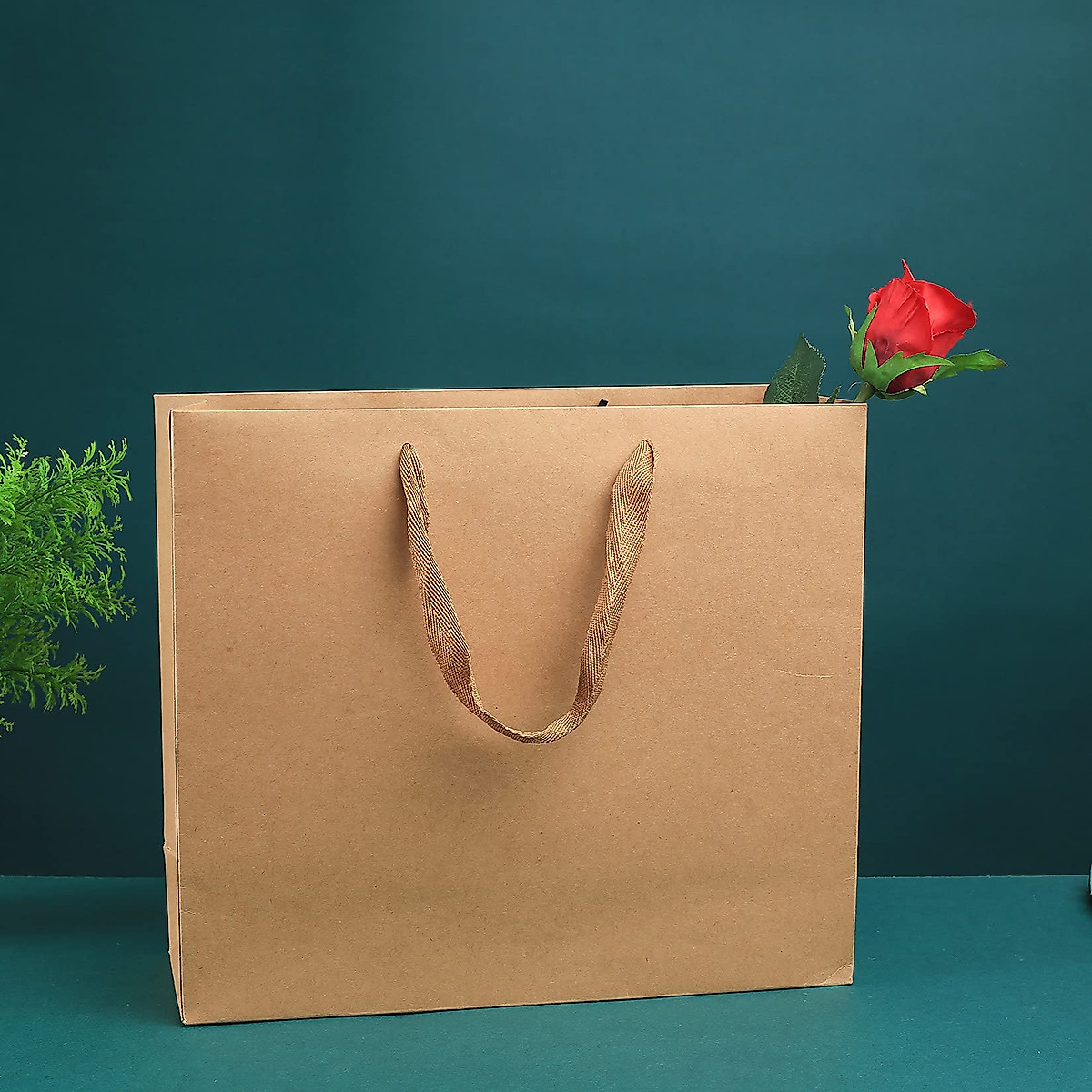 HexinYigjly 12 Pcs Kraft Paper Bags with Handles, Brown Paper Gift Bags Bulk, Small, Medium & Large Retail Bags for Small Business, Shopping Bags, Birthday Party Favor Bags, Merchandise Bags