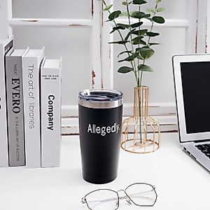 ARIABLE Allegedly Tumbler - Lawyer Gifts for Men & Women, Law School Gifts, Funny Law Students Gifts, Future Lawyer, Attorney, Birthday, Christmas, 20oz Engraved Lawyer Tumbler, Black