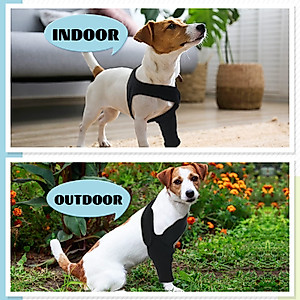 ROZKITCH Dog Surgery Recovery Sleeve Front Right Left Leg, Pet Prevent Licking Wound Elbow Brace Protector, Dog Recovery Suit Cone Collar Alternative for Sprain ACL CCL Arthritis Joint Care Black 2XL