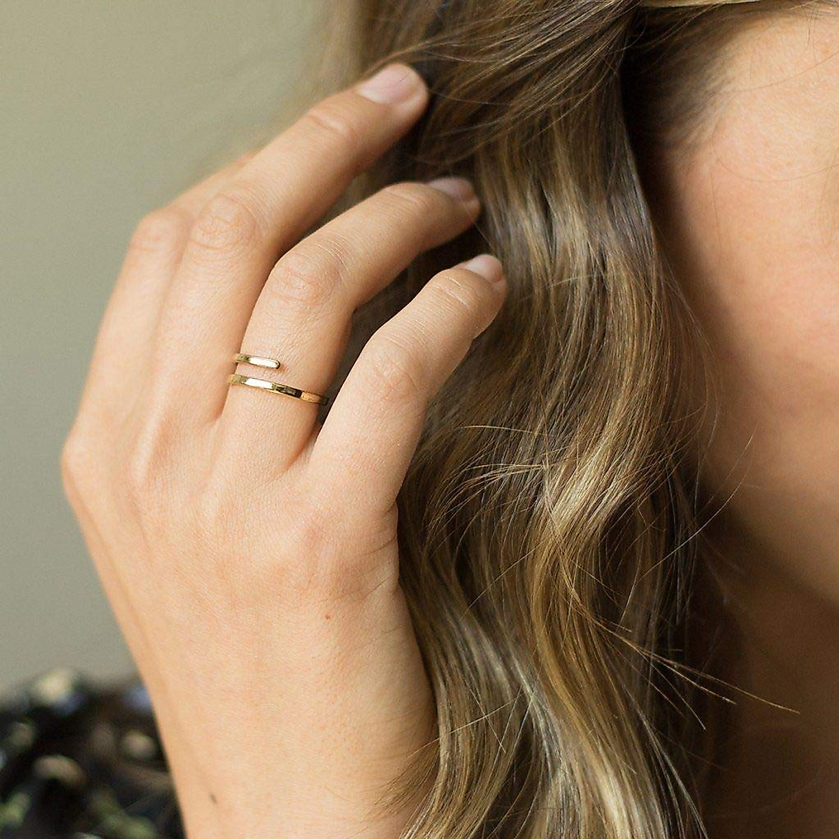 Honeycat Marigold Wrap Around Ring (adjustable between size 5, 6, 7, 8, 9) in Gold, Rose Gold, or Silver | Minimalist, Delicate Jewelry (Smooth, Rose Gold)