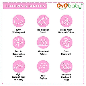 OYO BABY Waterproof Bed Sheet for Crib & Toddler Mattress, Reusable | Washable Cosy Nursery Sheet for Baby Toddler Children and Adults | Polycotton Pink | Small - 28" X 20"
