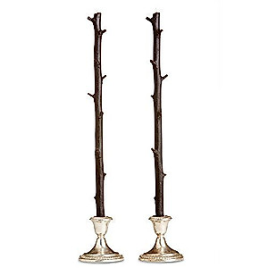 Stick Candles/Hickory Casting/Beeswax/Pair