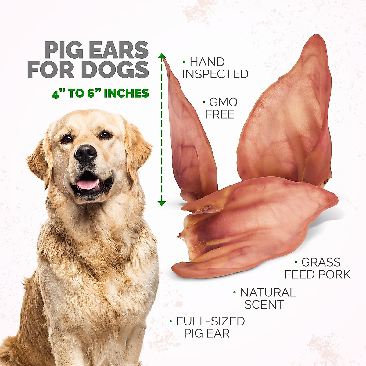 100% Natural Pig Ears for Dogs - A Pack of Dog Treat Bulk Pig Ear Dog Treats, Great for Teeth and Gums! Perfect for Tasty Pet Snacks and Keeping Your Furry Friend Happy and Healthy - 100 count