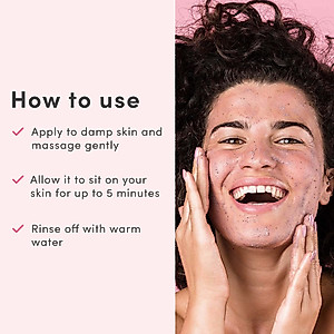 Sand & Sky Flash Perfection Exfoliating Treatment Face Scrub - Face cleanser Australian Pink Clay Moisturizing Facial Exfoliator For Face | With Rosehip, Grapeseed, Olive Oil (3.4 oz)