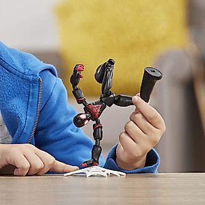 Spider-Man Marvel Bend and Flex Miles Morales Action Figure Toy, 6-Inch Flexible Figure, Includes Web Accessory, for Kids Ages 4 and Up, Black