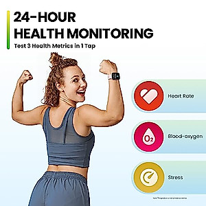 Amazfit Bip 5 Smart Watch 46mm, GPS, Amazon Alexa Built-in, Bluetooth Calling, 10-Day Battery, Heart-Rate & VO2 Max, Sleep Health Monitoring, AI Fitness Tracker App, for Android & iPhone, Black
