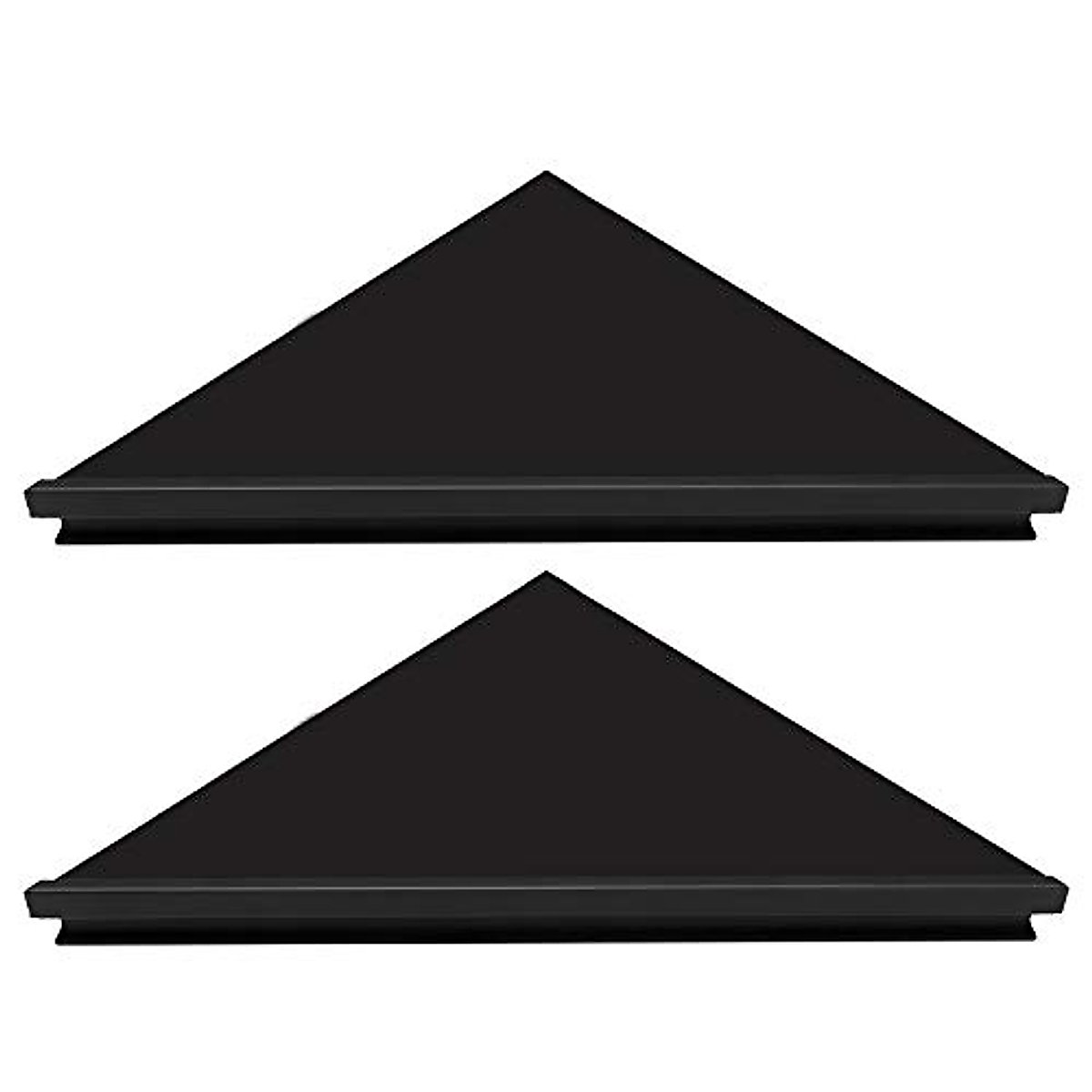 evron Wall Mount Corner Shelf,Easy to Install Metal Front Floating Corner Shelf with Self-Adhesive Tapes (Black Frosting Right-Angled Set of 2)