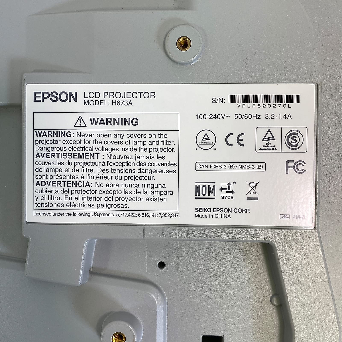 Epson PowerLite 530 XGA 3LCD Projector, White