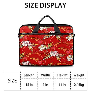 Ethnica Flower Laptop Computer Bag Waterproof Shoulder Messenger Bag 13-15 inch Durable Laptop Tote Bag with Shoulder Strap Handle Lightweight Crossbody Briefcase