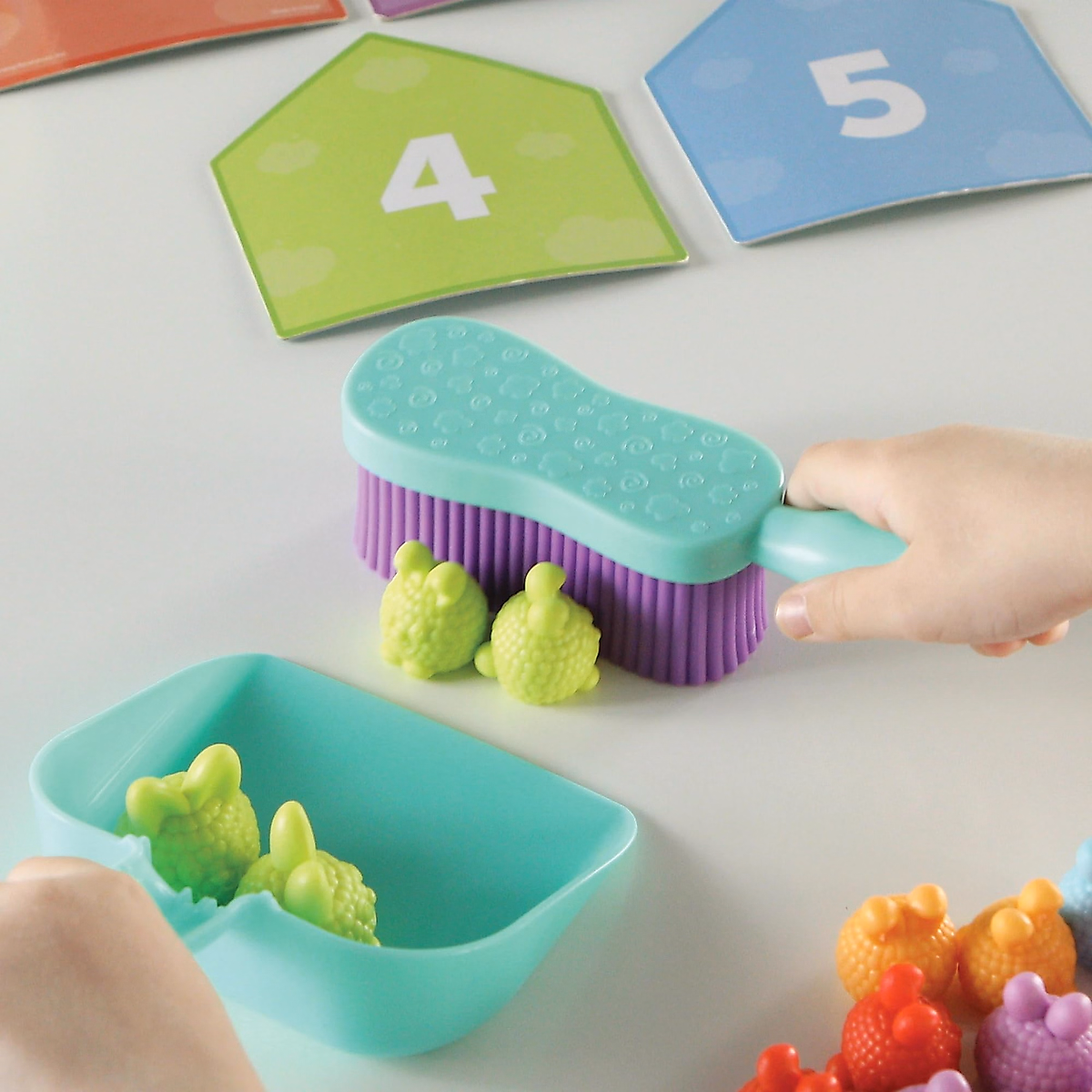 Learning Resources Count & Clean Dust Bunnies, Toddler Activities, Educational Toys Set, Color Teaching Toys, 29 Pieces, Age 3+