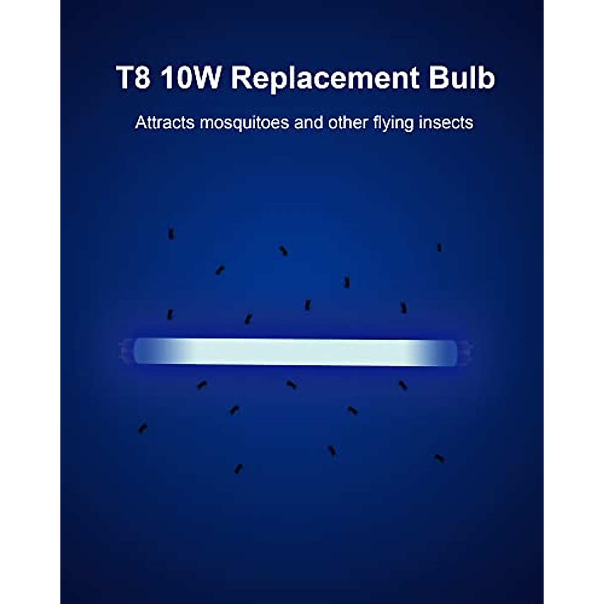 2 Pack Bug Zapper Replacement Light Bulb 10W for 20W Indoor Bug Zapper, BL T8 F10W Light Tube Compatible with Aspectek, Liba and Other 20W Mosquito Zapper Lamp