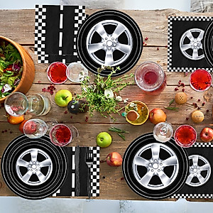 QIYANPAX 168 PCS Race Car Birthday Party Decorations Cars Birthday Party Supplies Includes Plates, Napkins, Cups, Cutlery for Kids Boys Birthday Party Decorations, Serves 24