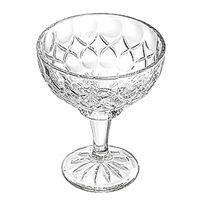 Dicunoy 6 Pack Glass Ice Cream Bowls, 8 OZ Footed Dessert Cups, Clear Crystal Mousse Dishes, Coupe Salad Bowls for Fruit, Sundae, Snack, Cocktail, Condiment, Trifle, Individual Serving
