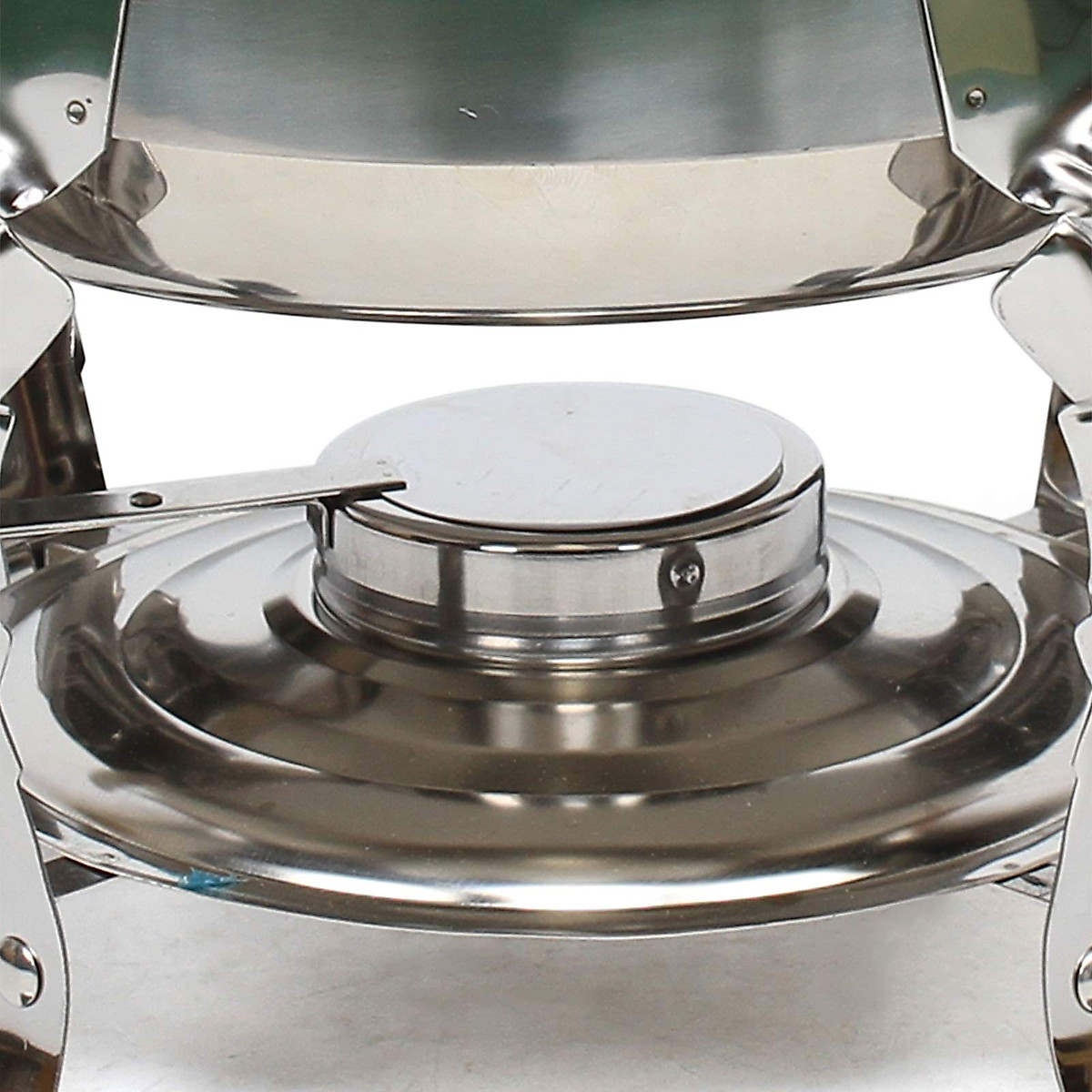 Round Chafing Dish Stainless Steel Chafer Roll Top Chafer for Catering Buffet Warmer Set Dinner Serving Buffet Warmer with Pans and Fuel Holders for Home and Restaurant Use (Style 1)