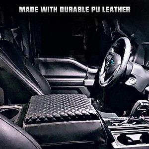 Winunite Compatible with 2015-2020 F150 Console Cover Armrest Cushion for 2015 2016 2017 2018 2019 2020 Bucket Seat F150 Center Console Protector PU Leather Armrest Cover 2015-2020 F150 Accessories