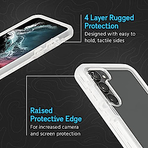 Pelican Voyager - Samsung Galaxy S23 Case [6.1"] [18FT MIL-STD Drop Protection] [Wireless Charging] Phone Case for Samsung Galaxy S23 w/Belt Clip Holster Phone Stand - Anti Yellowing - Clear