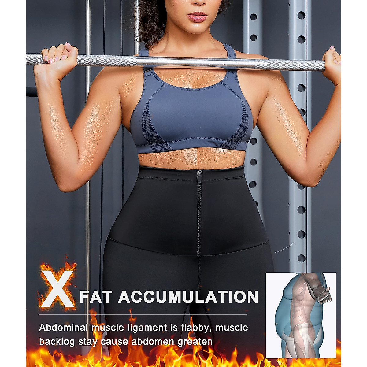 SCARBORO Sauna Sweat Pants for Women High Waist Compression Slimming Weights Thermo Legging Workout Body Shaper Sauna Suit