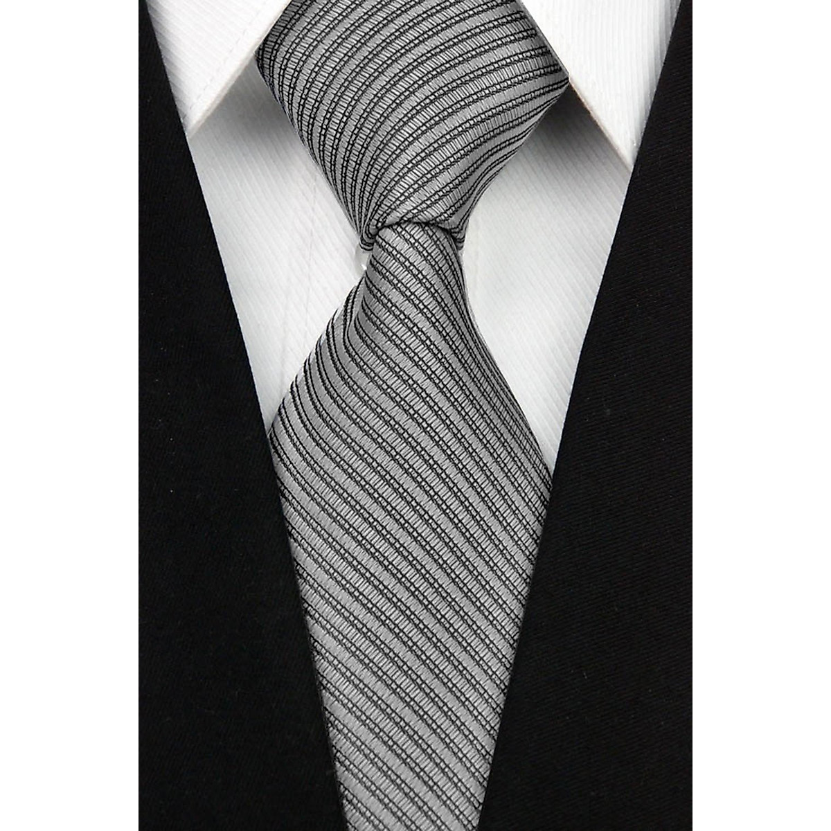 Wehug Lot 9 PCS Classic Men's tie 100% Silk Tie Woven Jacquard Neckties Solid Ties for men style001