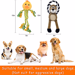 Rope Dog Toys for Aggressive Chewers, Tug of War Dog Toys for Boredom, Interactive Dog Toys to Keep Them Busy, Plush Squeaky Dog Toys for Small Medium Large Dogs