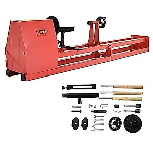 YITAHOME Wood Lathe 750W 14" x 40", Power Wood Turning Lathe Adjustable 4 Speed 1100/1600/2300/3400RPM, Update Mini Lathe with 3 Chisels + 4 Wrenches + 1 Manual, Useful Bench Lathe Machine Tools