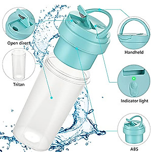 BTOYM Portable Blender, 19oz Personal Hand Blender for Smoothies and Shakes,4400mAh Mini Blender with Rechargeable USB, Six 3D Blades Handheld Juicer Perfect for Home, Travel, Office, Gym