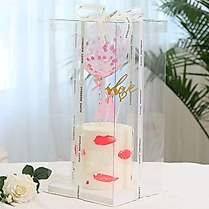 SOLUSTRE 2pcs Cake Stand Suitcase Disposable Containers Cake Holder with Lid Clear Containers with Lids Birthday Cake Packaging Packing Box Paper Cup Cake Box Heighten Dessert