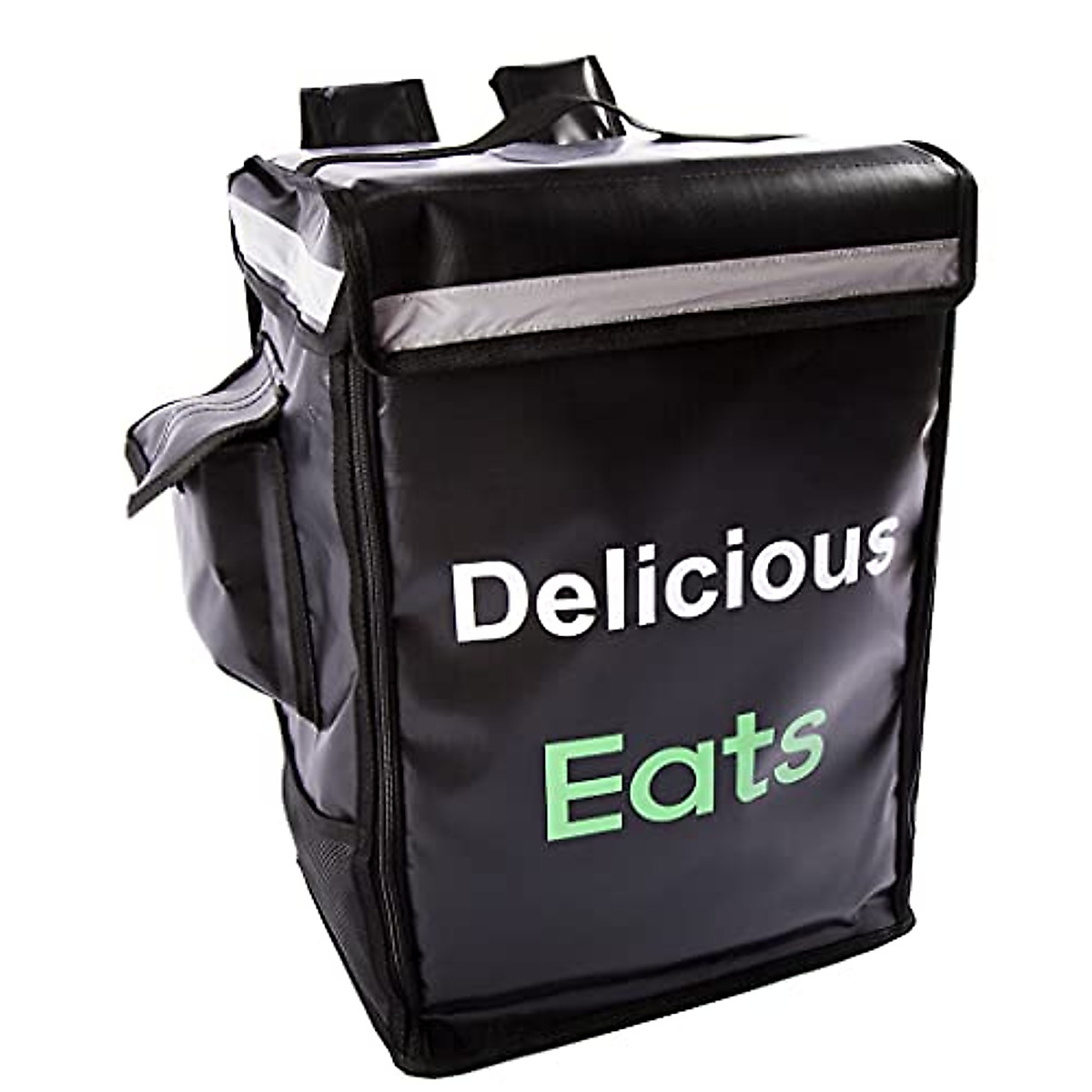 maxer Insulated Food Delivery Backpack, 13.78" L x 9.85" W x 18.5" H Insulated Cooler Bag, Portable Pizza Delivery Thermal Backpack, Water Resistant Commercial Grade Food Delivery Bag (BLACK)