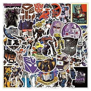 50pcs Cool Movie Cartoon Stickers for Kids Laptops,Funny Automotive Robot Waterproof Vinyl Decals for Teens Water Bottle Skateboard Bumper Pad Travel Case
